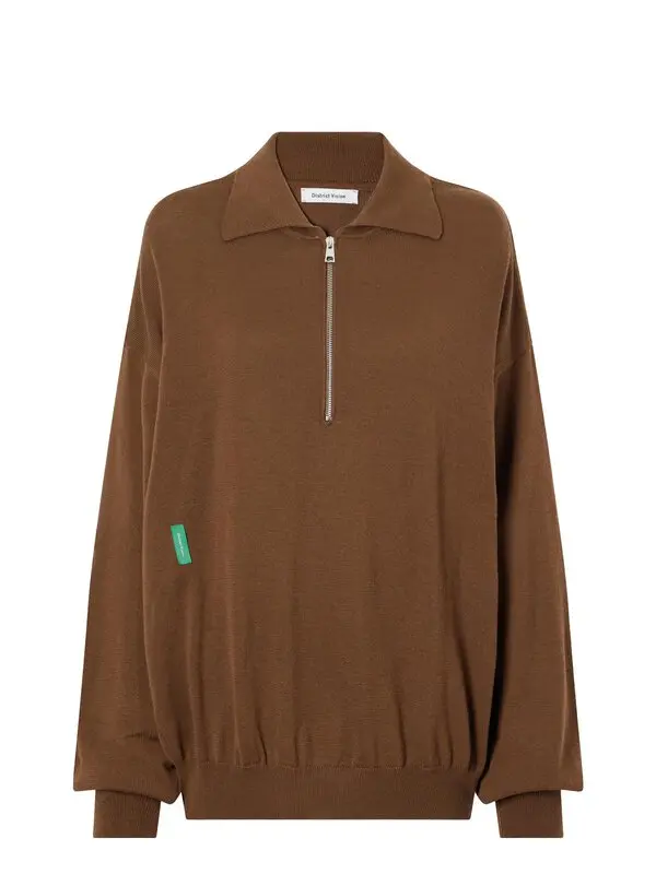 DISTRICT VISION Merino Wool Sweatshirt - Brown