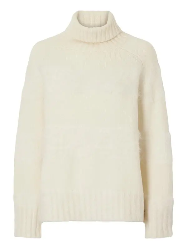 JOSEPH Mila Brushed Knitted Turtleneck Sweater - Neutrals