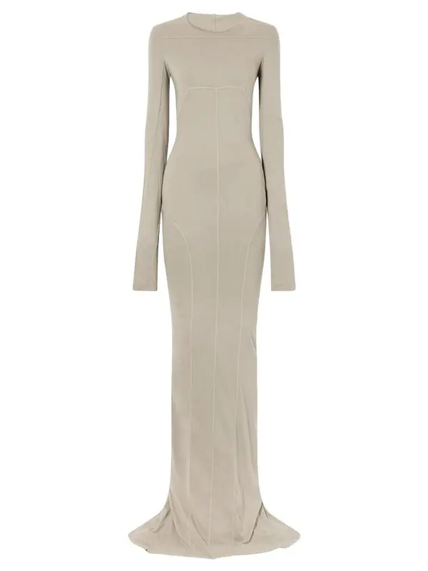 Rick Owens Edfu Paneled Cotton-jersey Gown - Gray