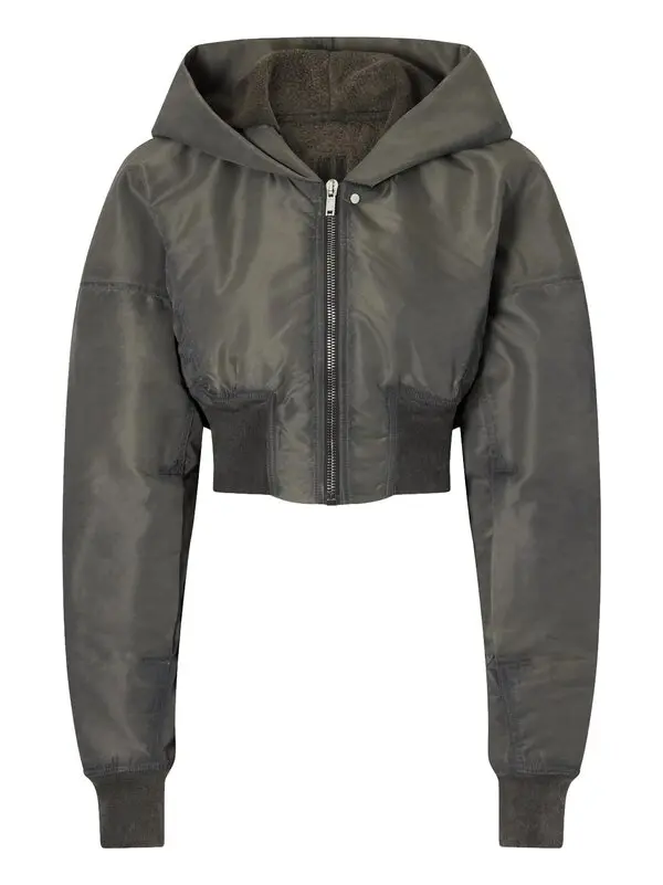 Rick Owens Hooded Cropped Padded Shell Jacket - Gray