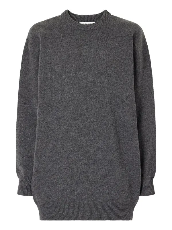 JIL SANDER Padded Wool-blend Sweater - Gray