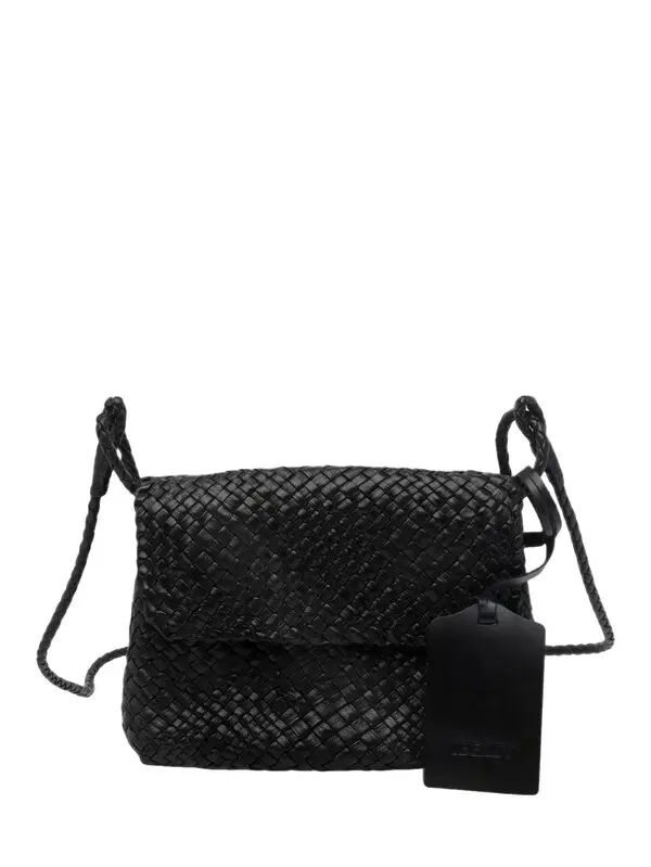 IBELIV Paris Woven Leather Cross Body Bag - Black