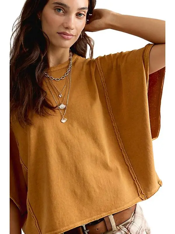 Free People We The Free Next Level Boat Neck Tee - Bronzer