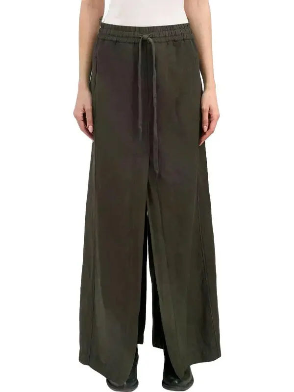 Andrea Ya'aqov Drawstring-waist Front-slit Maxi Skirt - Brown