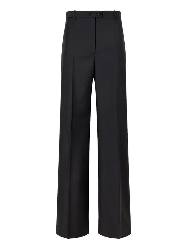 JIL SANDER Wool And Mohair-blend Canvas Wide-leg Pants - Black