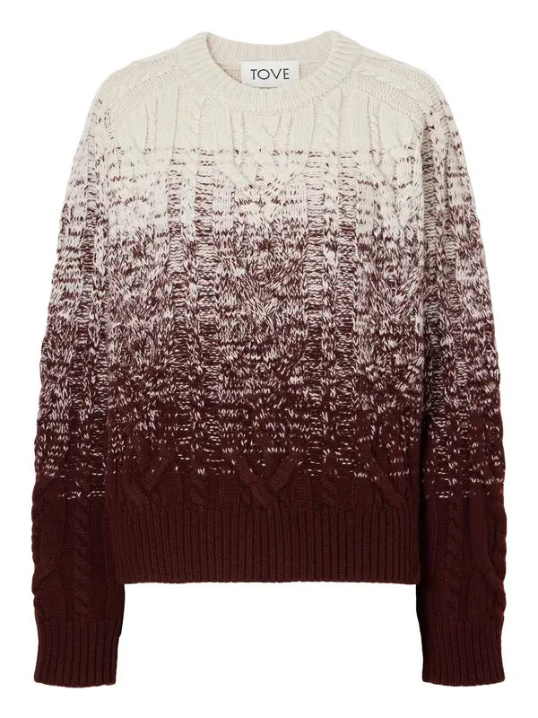 Tove Pierra Dégradé Cable-knit Wool Sweater - Multi