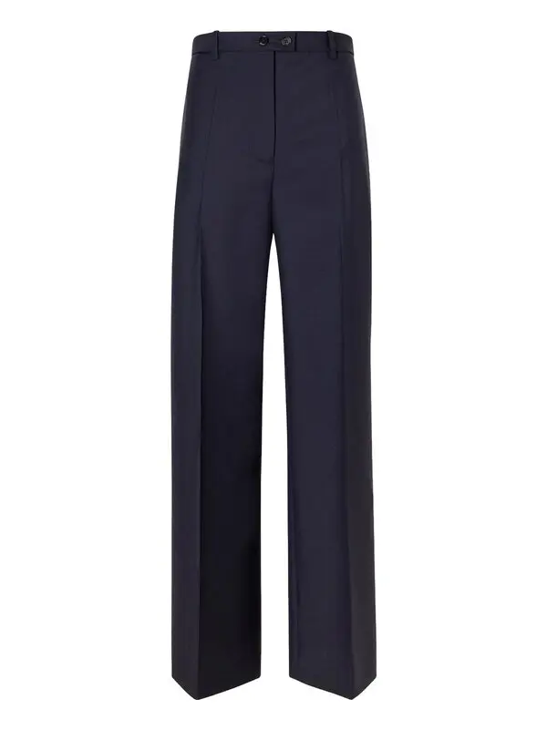 JIL SANDER Wool And Mohair-blend Canvas Wide-leg Pants - Blue