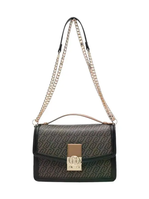Liu Jo Monogram-print Foldover Shoulder Bag - Brown