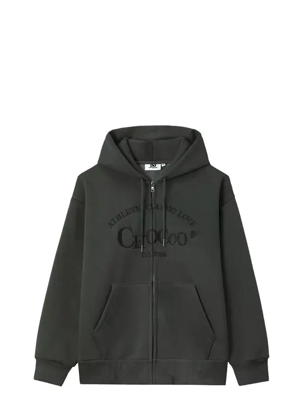 CHOCOOLATE Logo-embroidered Zip-up Hoodie - Green