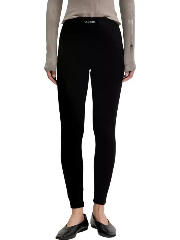 LA MANIA Tonic Ribbed-knit Leggings - Black