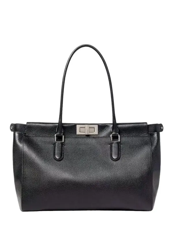 Fendi Small Peekaboo Grain-leather Tote Bag - Black