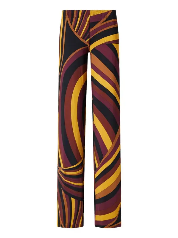 Emilio Pucci Printed Satin-jersey Wide-leg Pants - Multi
