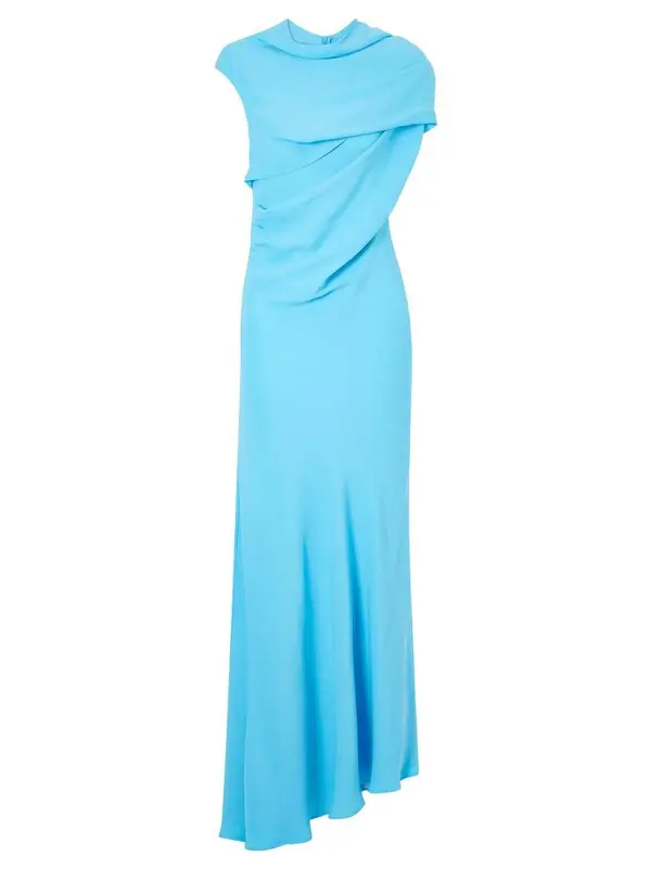 Tove Ara Draped Stretch-jersey Maxi Dress - Blue