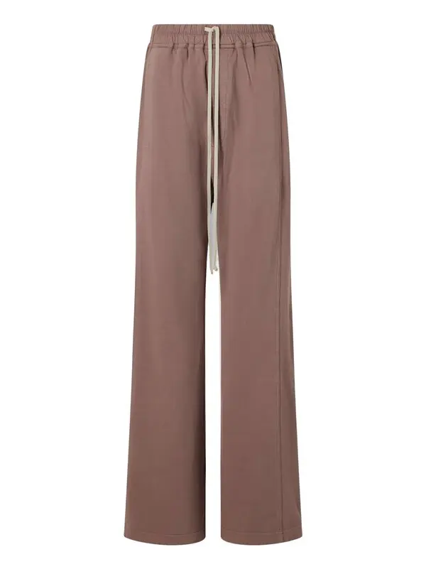 Rick Owens Wide Pusher Cotton-jersey Wide-leg Pants - Grape