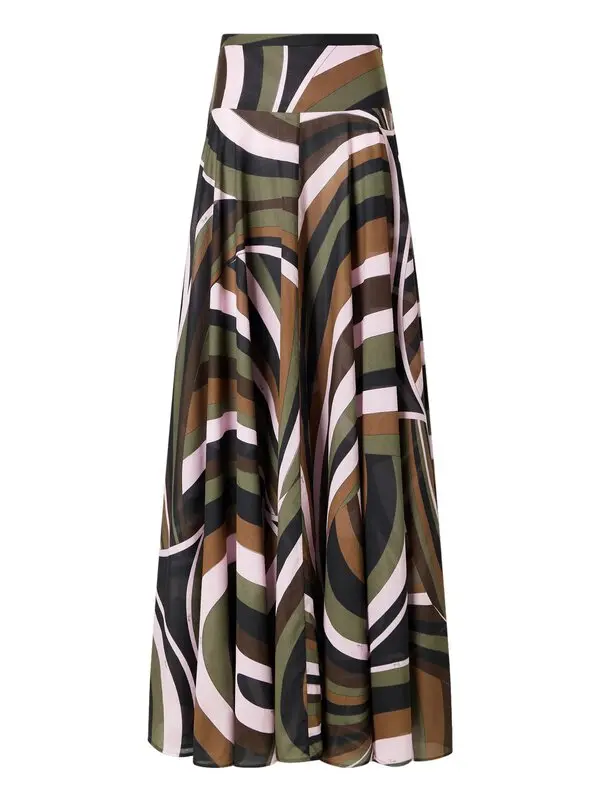Emilio Pucci Printed Cotton-muslin Maxi Skirt - Multi