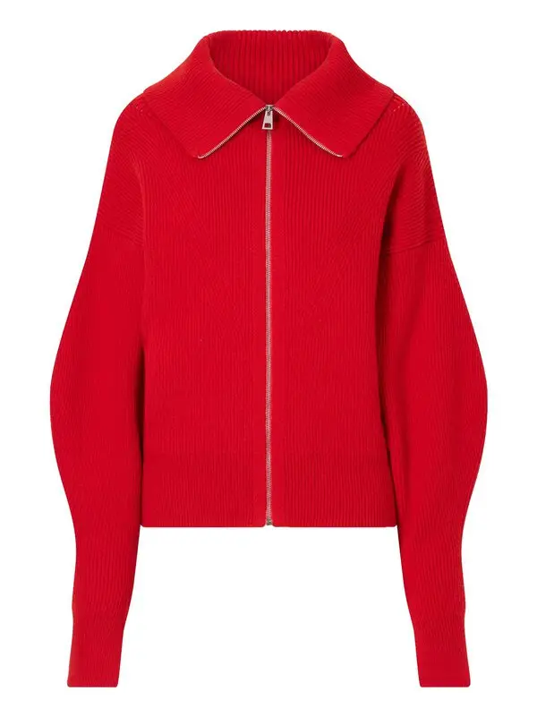 Givenchy Wool And Cashmere-blend Zip-up Cardigan - Red