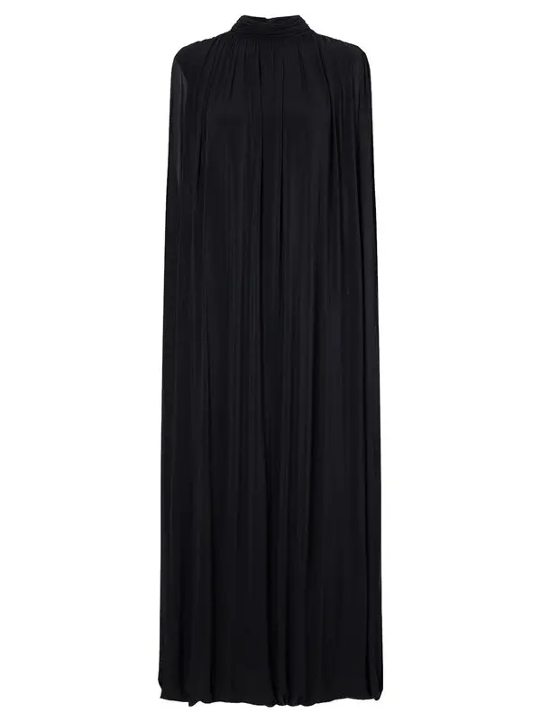 Tove Elia Cape-effect Draped Jersey Maxi Dress - Black