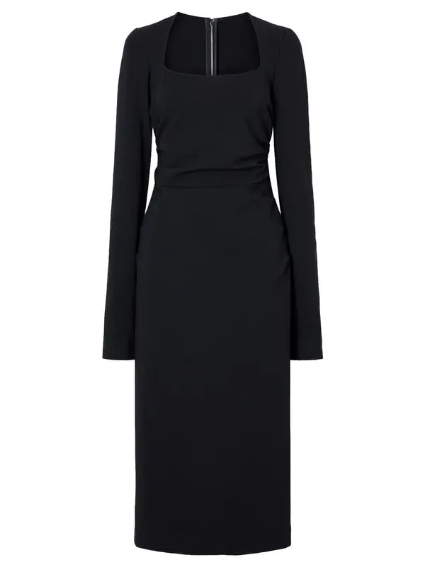 Dolce & Gabbana Ruched Stretch-jersey Midi Dress - Black
