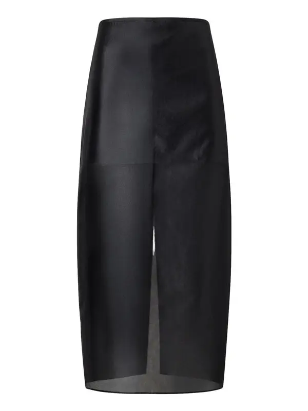 ALMADA Kiana Organza Midi Skirt - Black