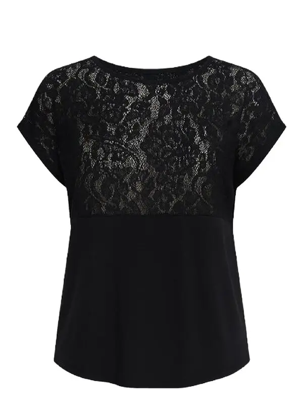 CONQUISTA Lace Panel Top – Timeless Elegance With A Modern Touch - Black