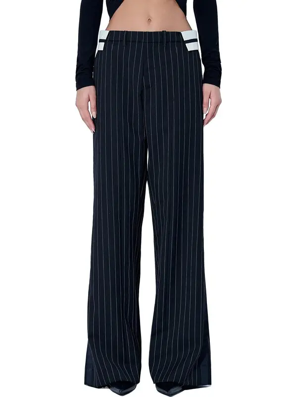 JEAN PAUL GAULTIER Exposed Waistband Tailoring Trousers - Black