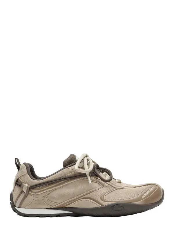 Balenciaga Radar Velvety And Brown Leather Sneakers - Beige