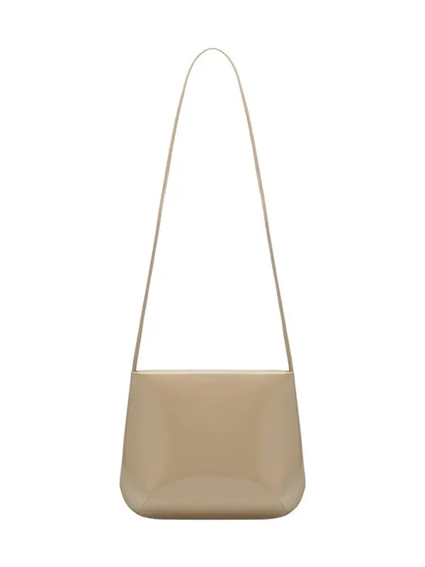 FANE Light Loge Bag In Brushed Leather - Beige