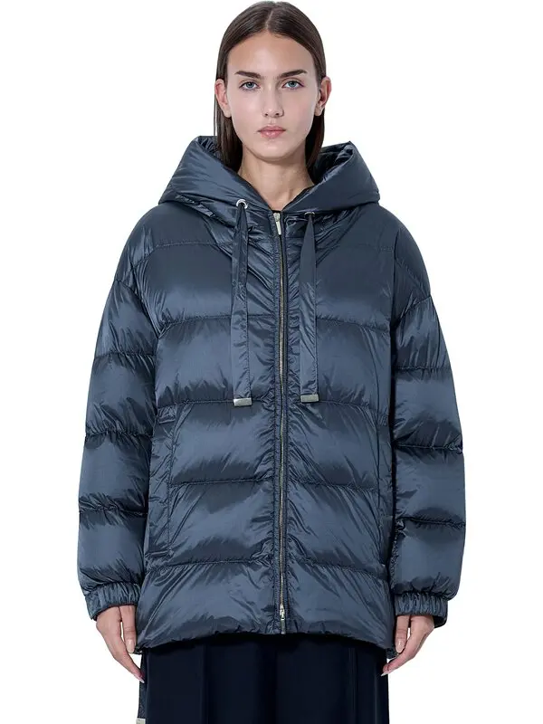 Max Mara Hooded Puffer Jacket - Blue