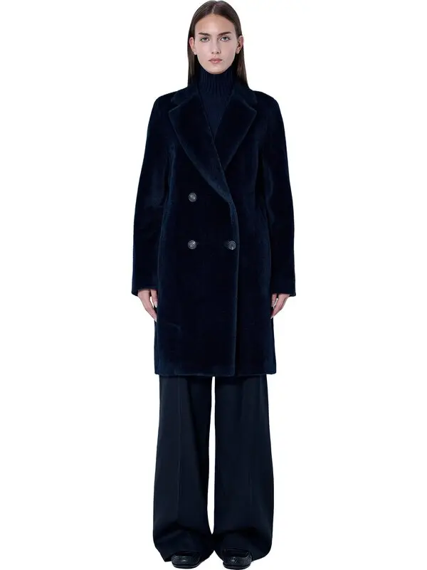Max Mara Roseto Alpaca And Wool Coat - Blue