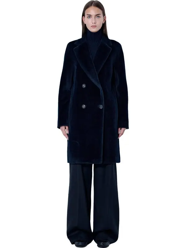 Max Mara Roseto Alpaca And Wool Coat - Blue