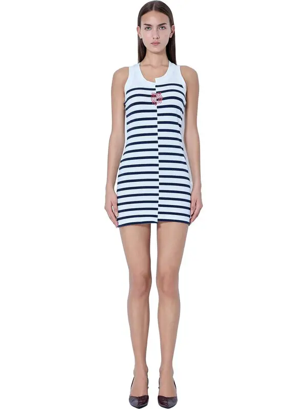 JEAN PAUL GAULTIER Stretch Cotton Asymetric Short Dress - White