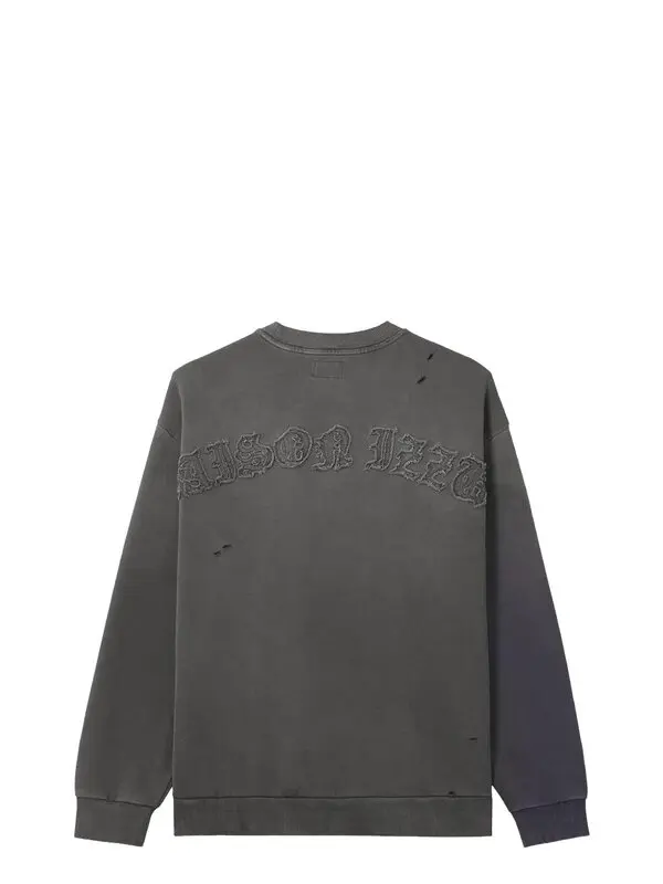 Izzue Distressed Logo-patch Sweatshirt - Grey