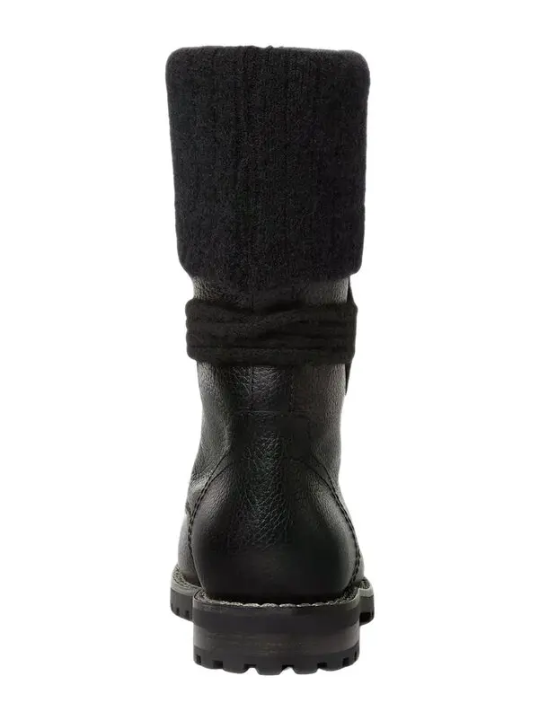 Fendi Commando Mohair-cuff Leather Boots - Black