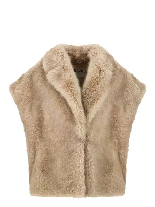 Herno Faux-fur Short-sleeve Jacket - Neutrals