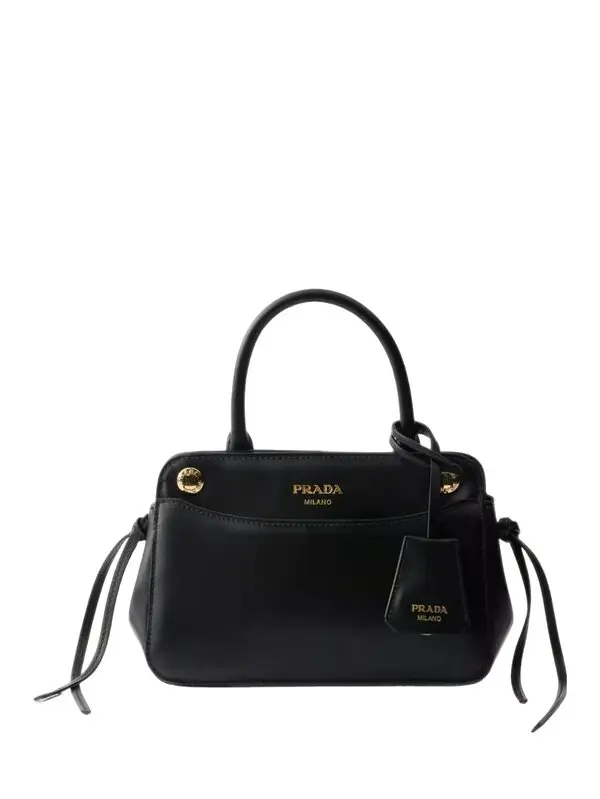 Prada Carry Mini Leather Handbag - Black
