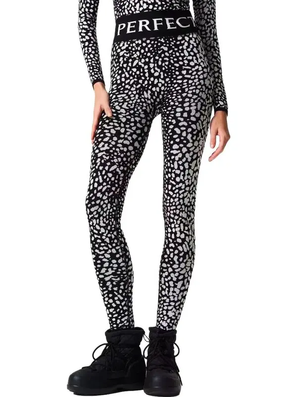 Perfect Moment Jacquard Base-layer Leggings - Black