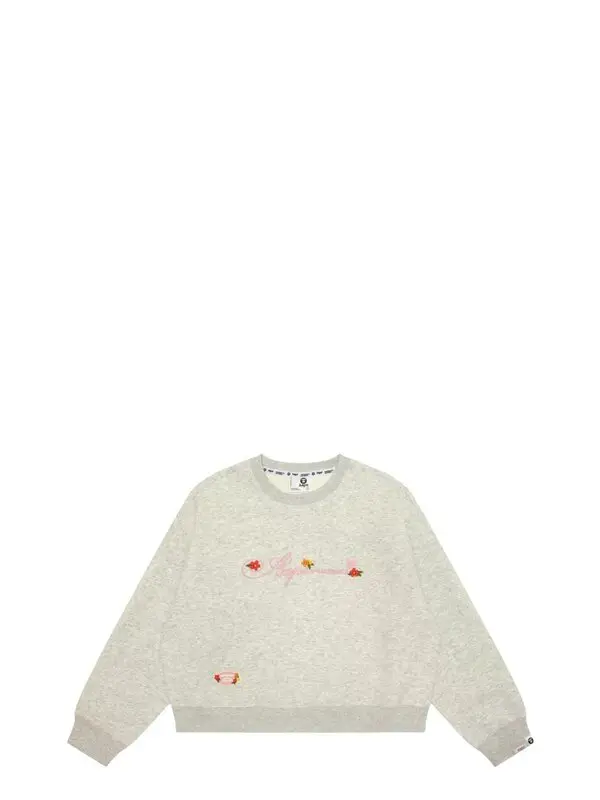 AAPE BY *A BATHING APE Floral-embroidered Logo-patch Sweatshirt - Grey