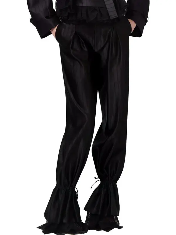 Giuseppe Di Morabito Ruffled-detail Trousers - Black