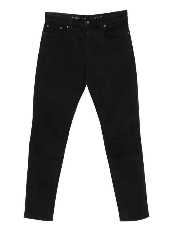 Emporio Armani Logo-plaque Jeans - Black