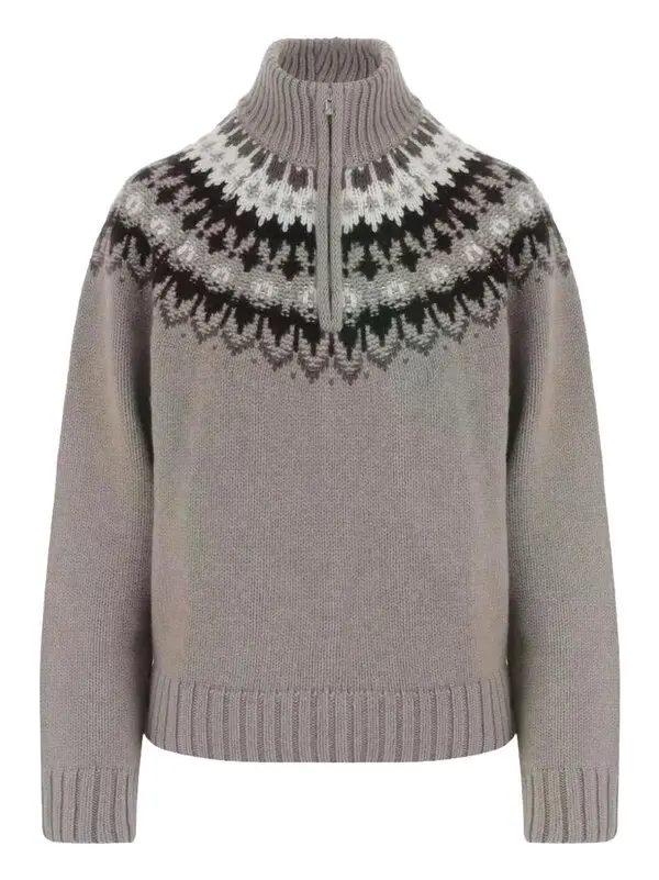 Arch4 Saint Gervais Jacquard-pattern Half-zip Sweater - Grey