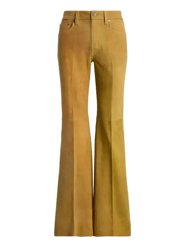 Polo Ralph Lauren Lamb-suede Bootcut Trousers - Neutrals