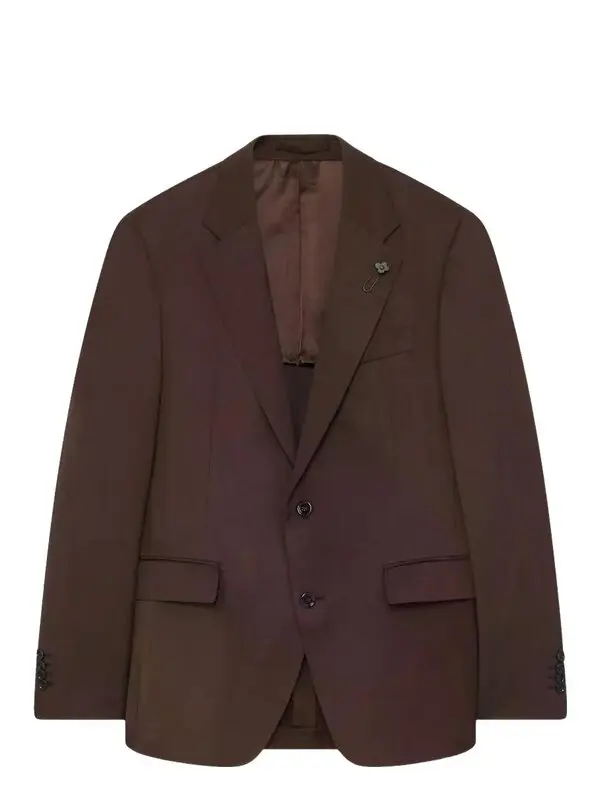 LARDINI Single-breasted Wool Blazer - Brown