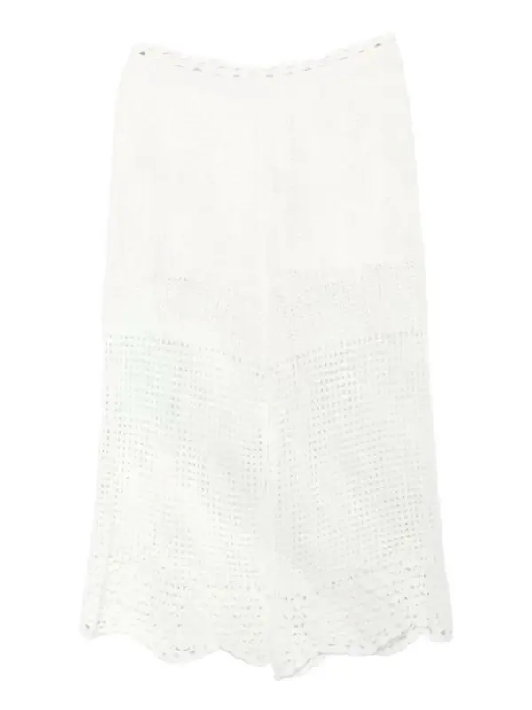 IRO PARIS Crochet-knit Cropped Trousers - White