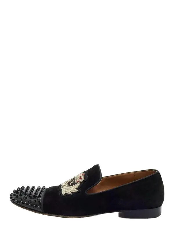 CHRISTIAN LOUBOUTIN Captain Loubi Spiked Slippers - Black