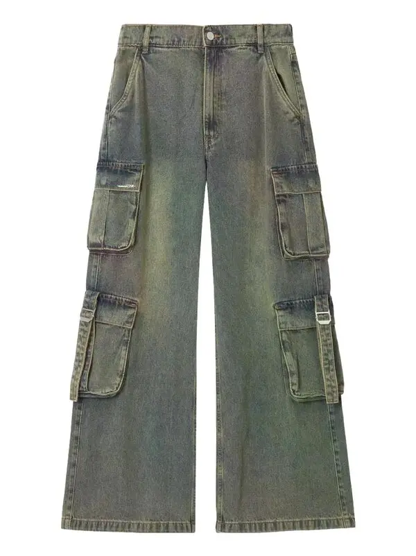 Izzue Multi-pocket Wide-leg Jeans - Blue