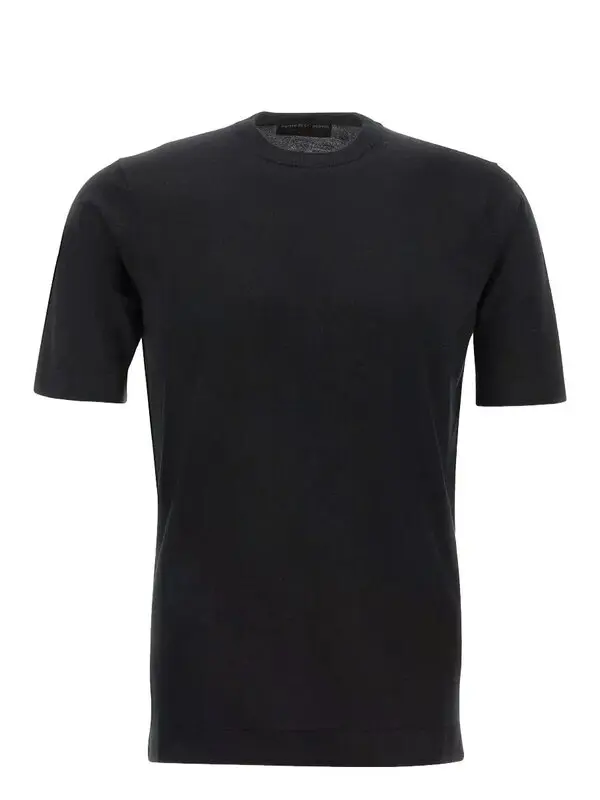 FILIPPO DE LAURENTIIS Cotton-cashmere Knit T-shirt - Black
