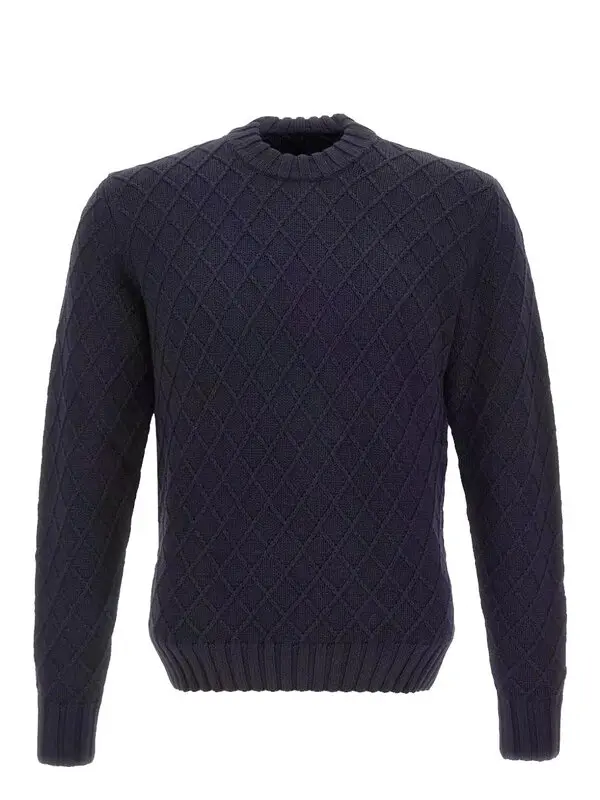 FILIPPO DE LAURENTIIS Diamond-knit Sweater - Blue