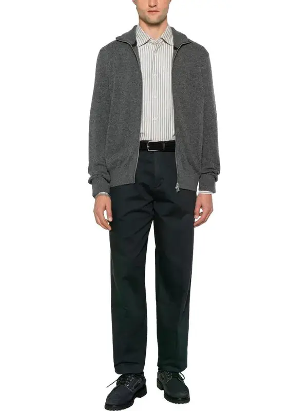 Marc O'polo Zip-up Knitted Cardigan - Grey