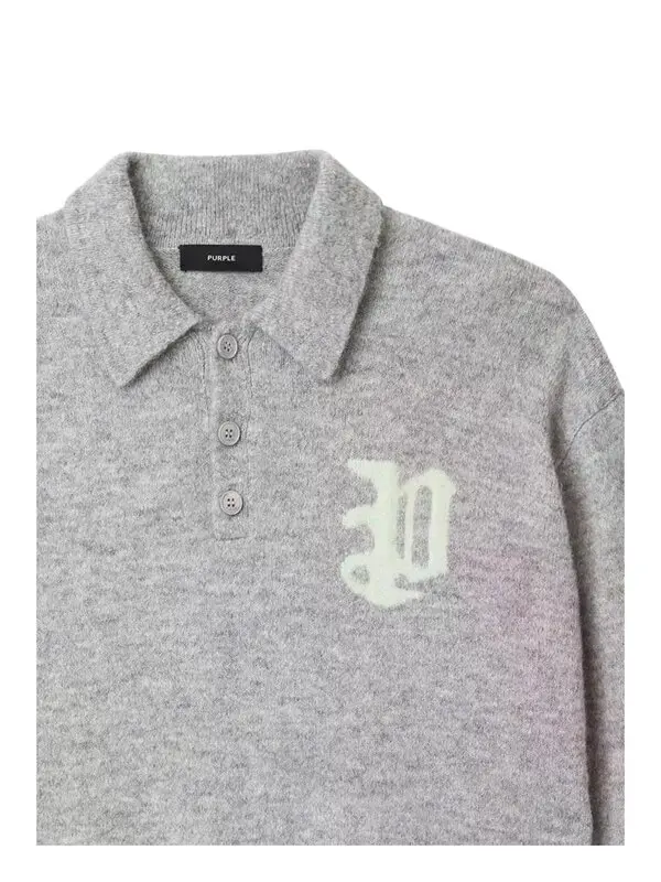 PURPLE BRAND Logo-detail Polo Shirt - Grey
