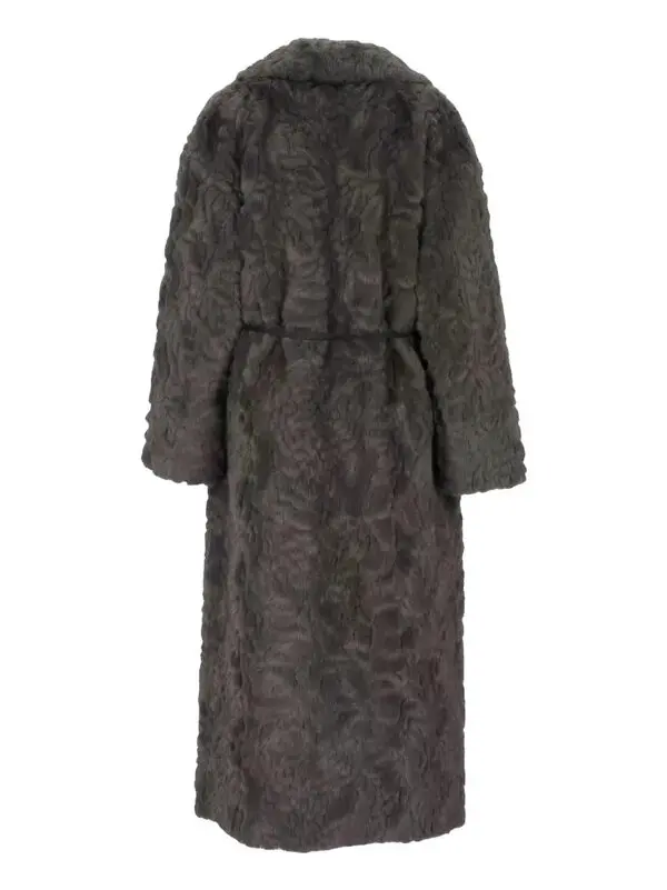 URBANCODE Belted Faux-fur Coat - Grey